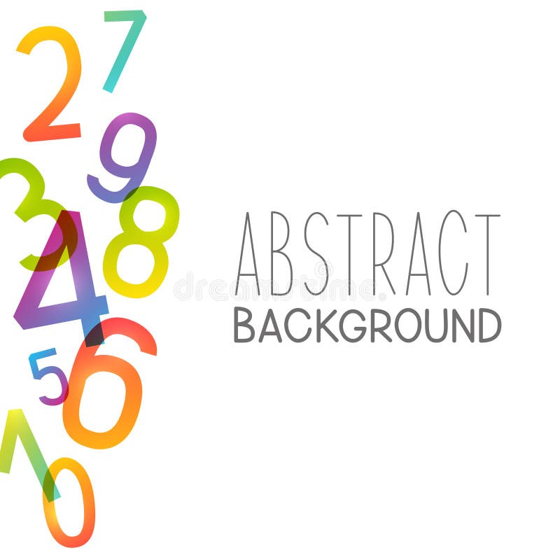 Abstract Background with Color Numbers Stock Vector - Illustration of ...