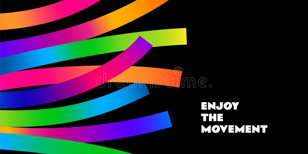 Abstract Background with Color Ribbons. Vector Gradient Lines Pattern ...