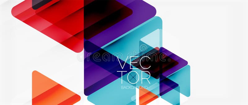 Abstract Background. Color Transparent Triangles in Mosaic Style with ...