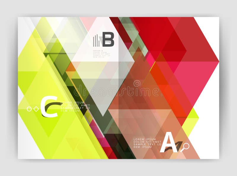 Abstract Background with Color Triangles, Annual Report Print Backdrop ...