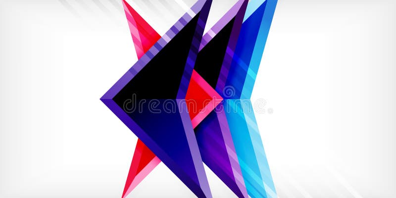 Abstract Background Color Triangles and Arrows Composition. Vector ...