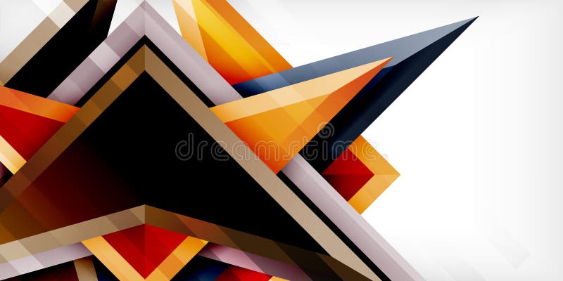 Abstract Background Color Triangles and Arrows Composition. Vector ...