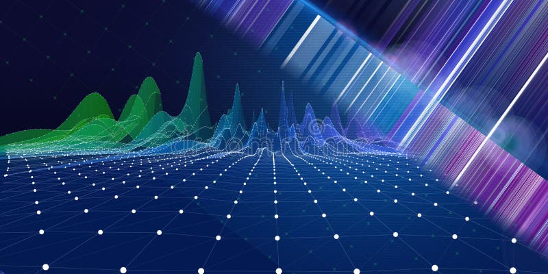 Abstract Background Color Wavy Graph from Dotted Guides with Blurred ...