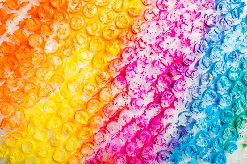 Abstract Background of Colored Bubble Wrap Painted Stock Photo - Image ...