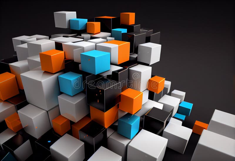 Abstract Background of Colored Cubes Stock Illustration - Illustration ...