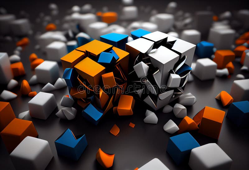 Abstract Background of Colored Cubes Stock Image - Image of reflection ...