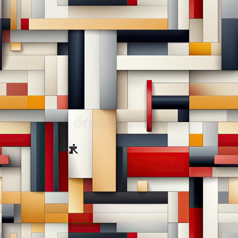 Abstract Background with Colored Shapes in a Modular Constructivist ...