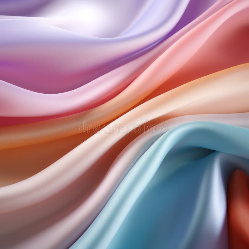 Abstract Background of Colored Silk or Satin Fabric. 3d Render ...