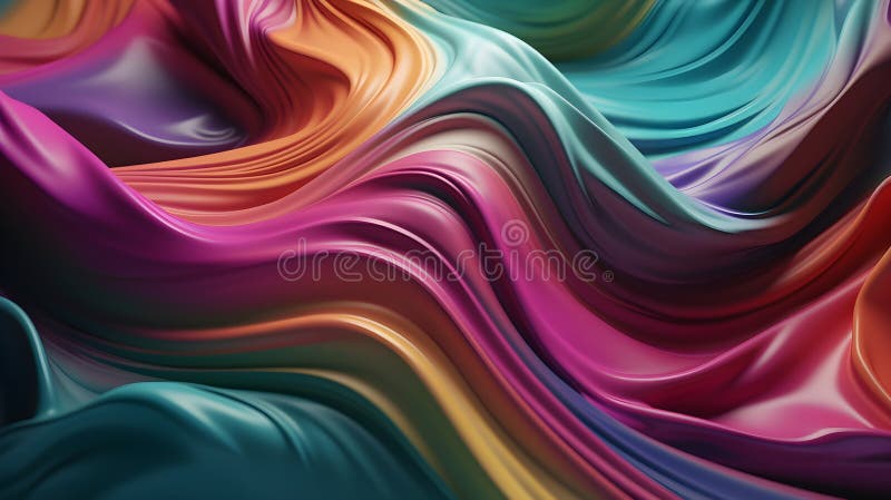Abstract Background of Colored Silk or Satin with Some Smooth Folds in ...