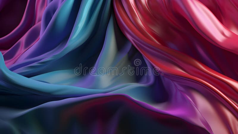 Abstract Background of Colored Silk or Satin with Some Smooth Folds in ...