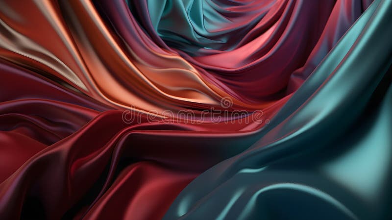 Abstract Background of Colored Silk or Satin with Some Smooth Folds in ...
