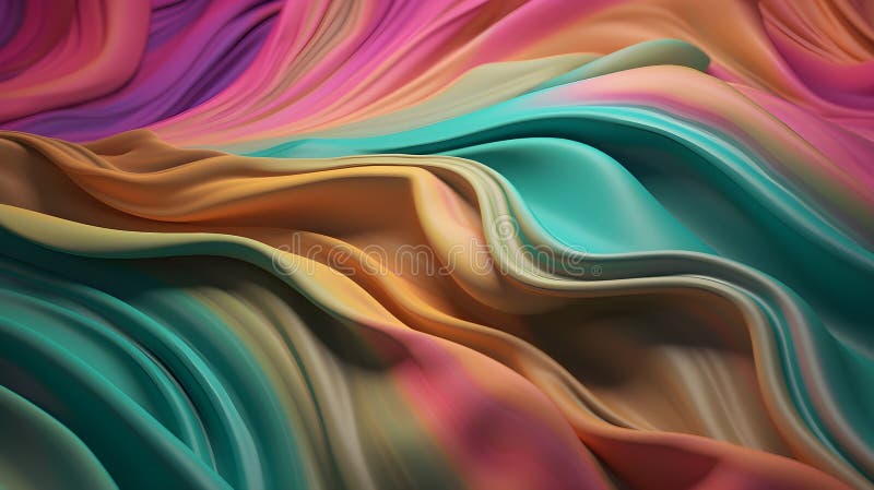 Abstract Background of Colored Silk or Satin with Some Smooth Folds in ...