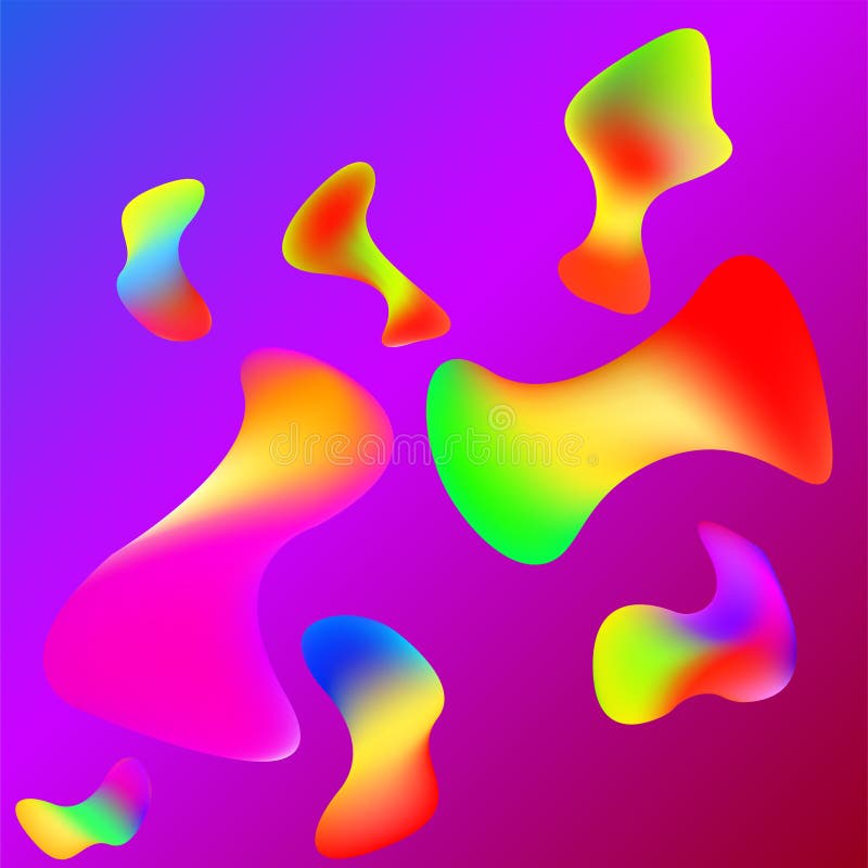 Abstract Background of Colorful Amorphous Shapes, Pattern with ...