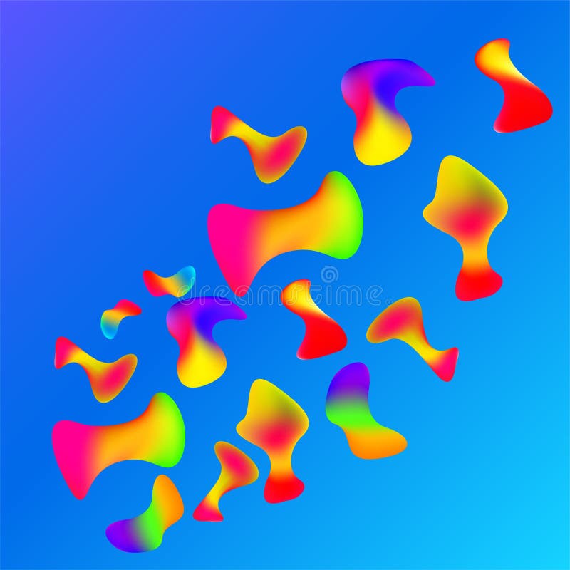 A Set of Amorphous Shapes on a Dark Background. Abstract Vector ...