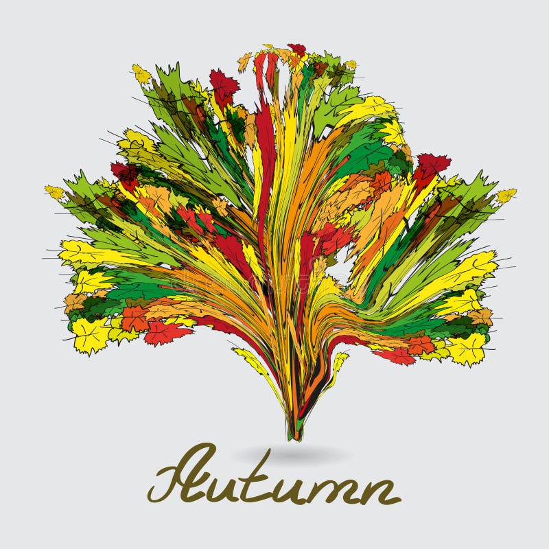 Abstract Background of Colorful Autumn Leaves in the Form Stock Vector ...