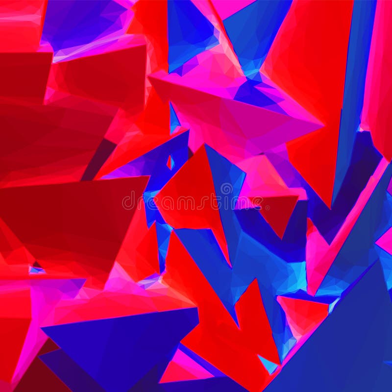 Abstract Background with Blue and Red Triangular Shapes Stock Vector ...