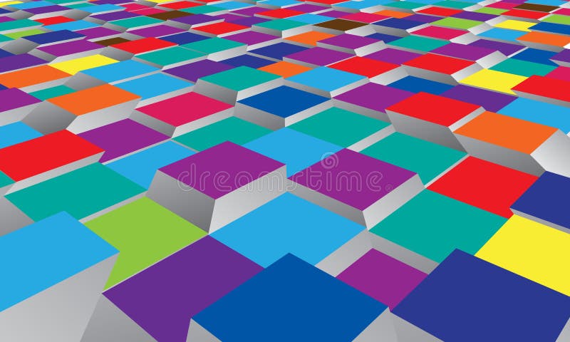 Abstract Background with Colorful Cubes in Perspective Stock Vector ...