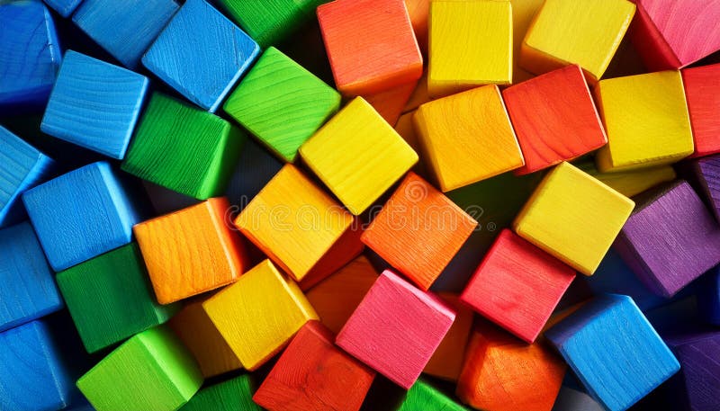 Abstract Background of Colorful Cubes Stock Image - Image of generative ...
