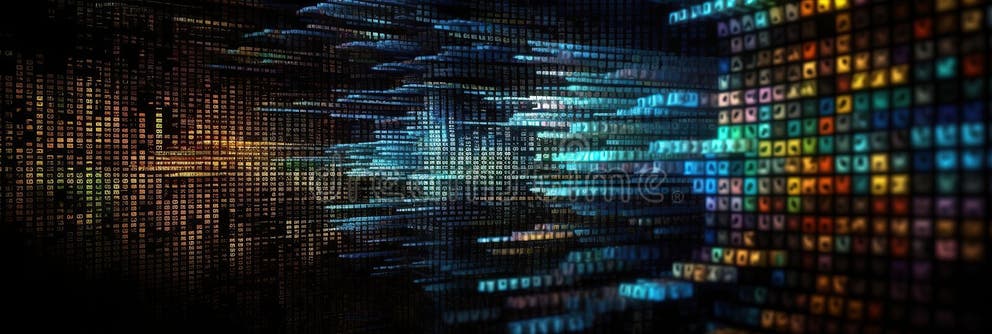 Abstract Background with Colorful Digital Code Pattern Stock ...