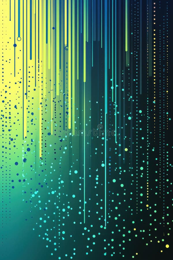 Abstract Background with Colorful Falling Lines and Dots Stock Image ...