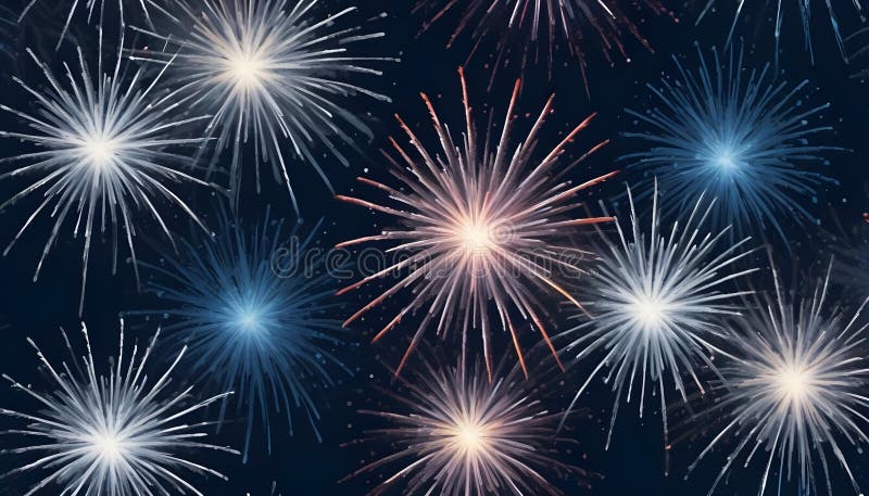 Abstract Background of Colorful Fireworks Exploding in the Night Sky ...