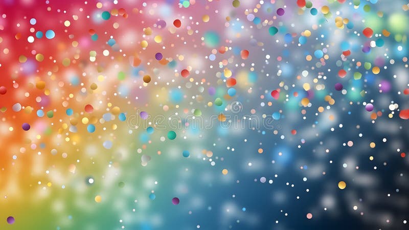 Abstract Background of Colorful Flying Dot Particles. Neural Network ...