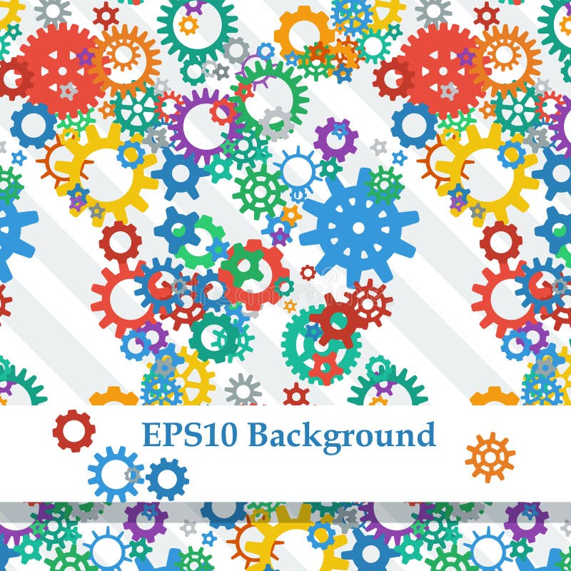 Abstract Background with Colorful Gears Stock Vector - Illustration of ...