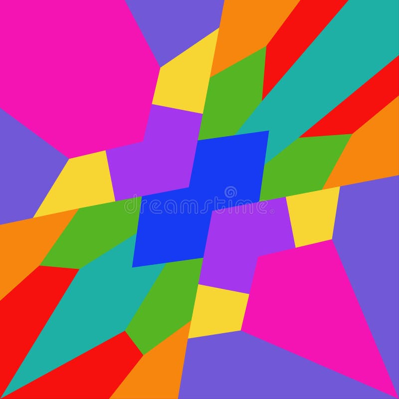 Abstract Background with Colorful Geometric Shapes. Circle, Rectangle ...