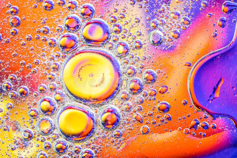 Abstract Background with Colorful Gradient Colors. Oil Drops in Water ...