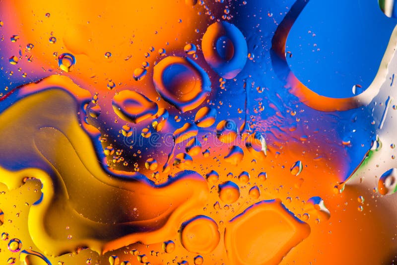 Abstract Background with Colorful Gradient Colors. Oil Drops in Water ...