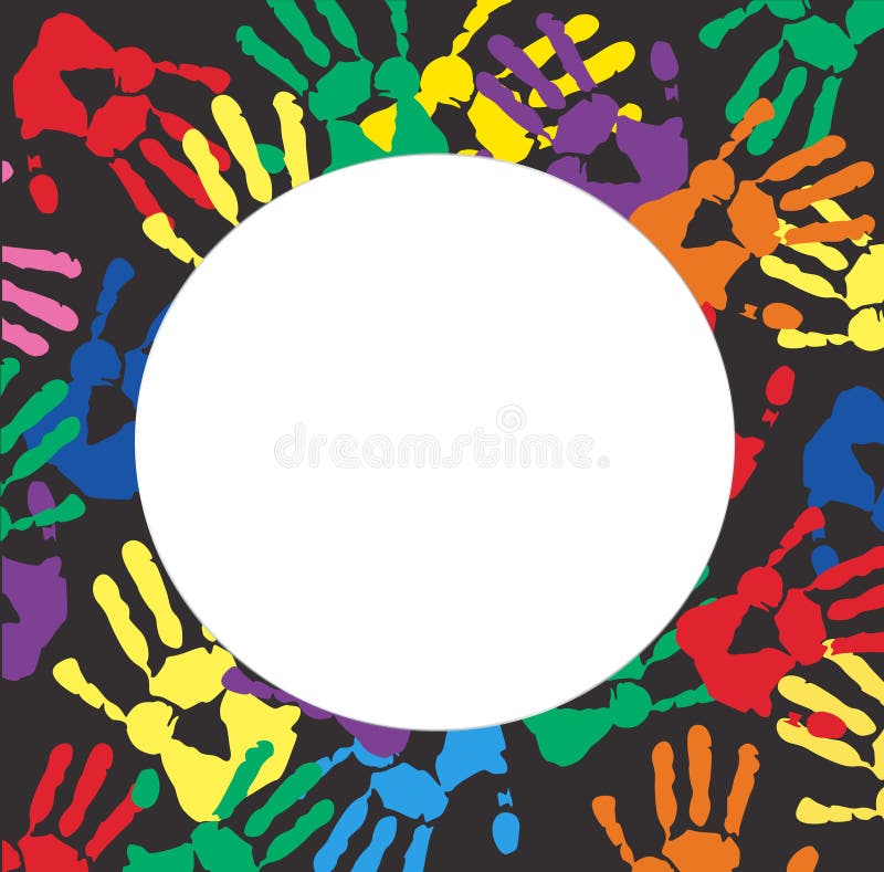 Abstract Background with Colorful Hand Prints Stock Vector ...
