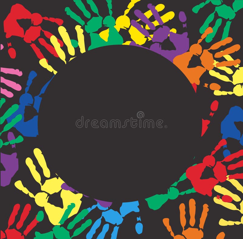 Abstract Background with Colorful Hand Prints Stock Vector ...