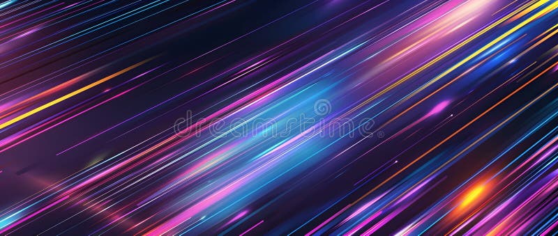 Cyberpunk Abstract Background with Colorful Horizontal Lines Stock ...