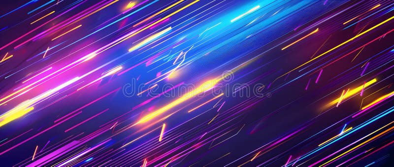 Abstract Cyberpunk Background with Colorful Horizontal Lines Stock ...