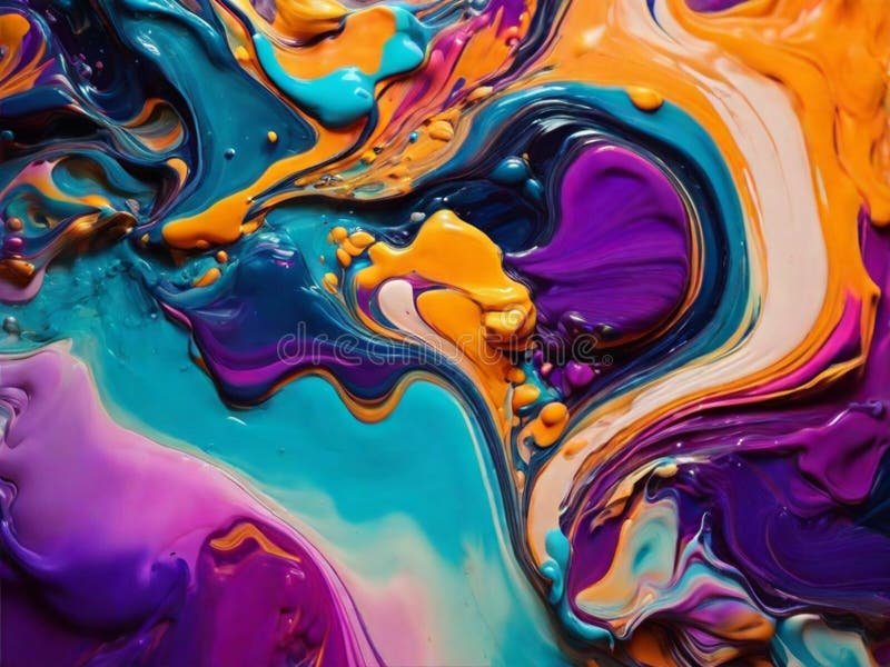 Abstract Background with Colorful Ink, Mix of Acrylic Paints, Inkscapes ...