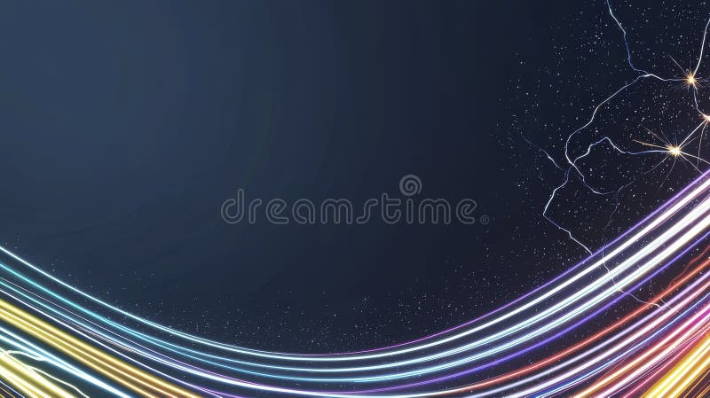 Abstract Colorful Light Streaks on Dark Blue Background Stock ...