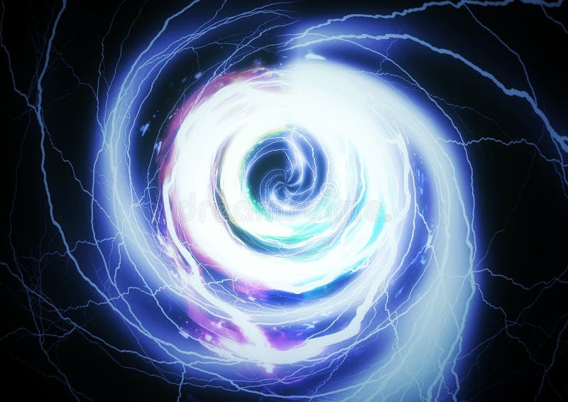 Abstract Background with Colorful Lightning Swirl in Science and ...