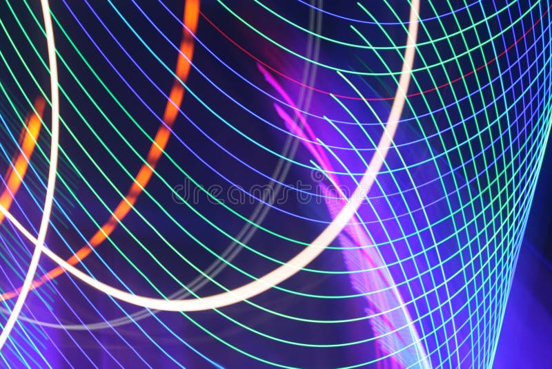 Abstract Background with Colorful Lights in Sliding and Bending Forms ...