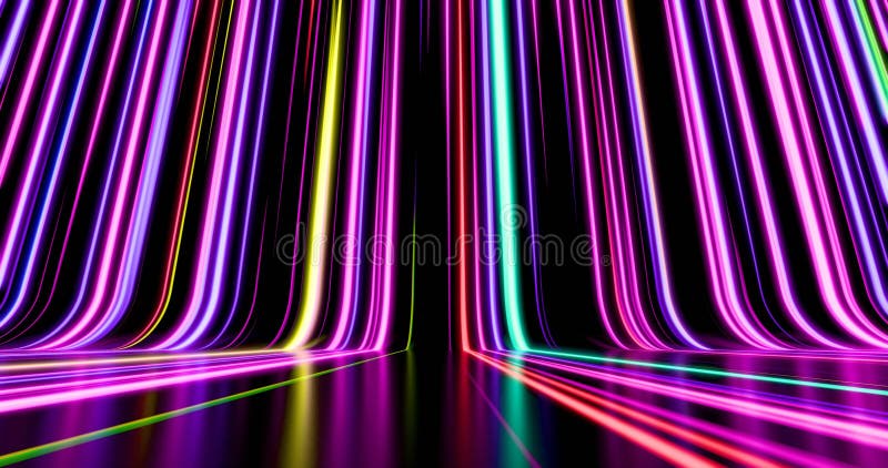 Abstract Background with Colorful Lines. 3d Render Stock Illustration ...