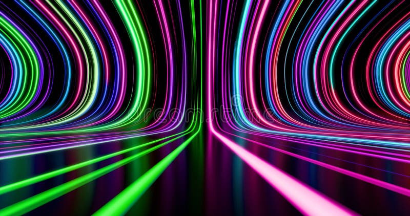 Abstract Background with Colorful Lines. 3d Render Stock Illustration ...