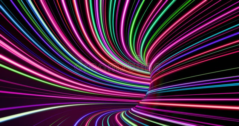 Abstract Background with Colorful Lines. 3d Render Stock Illustration ...