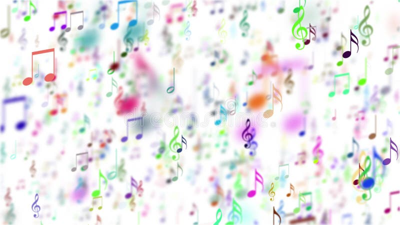 Abstract Background with Colorful Music Notes. Seamless Loop Stock ...