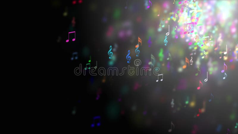 Abstract Background with Colorful Music Notes. Seamless Loop Stock ...