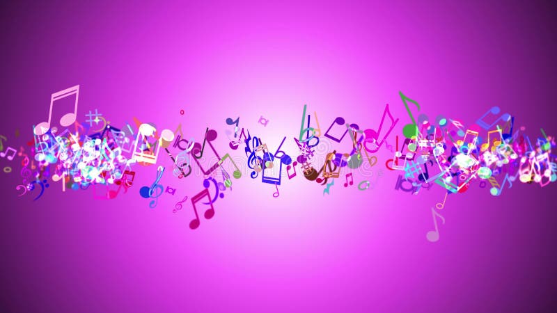 Abstract Background with Colorful Music Notes. Seamless Loop Stock ...