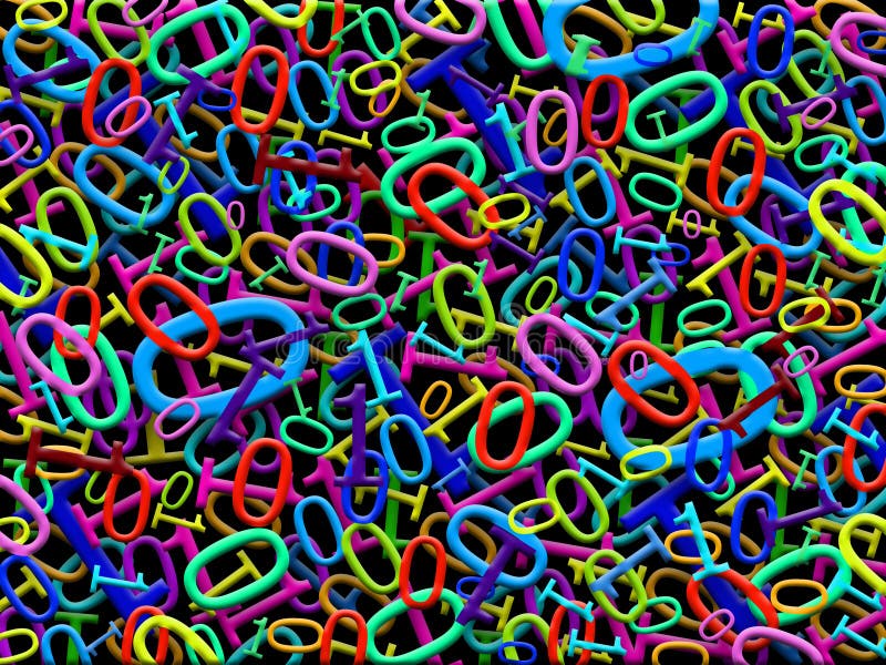 Abstract Background with Colorful Numbers Stock Illustration ...