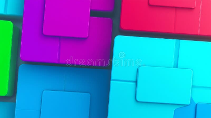 Vibrant Geometric Pattern Featuring Multicolored Translucent Squares ...