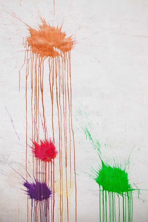 Abstract Background, Colorful Paint Splashes on Wall Stock Image ...