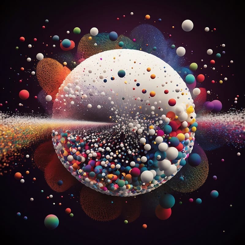 Abstract Background, a Colorful Particle World, Illustration ...