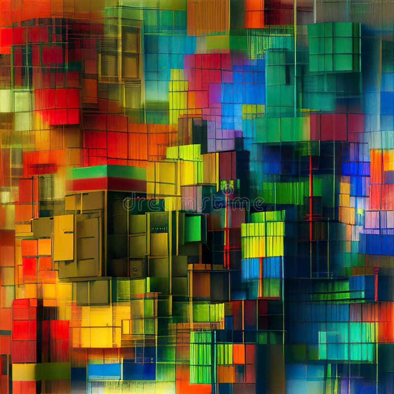 Abstract Background with Colorful Rectangles Shapes Composition Stock ...