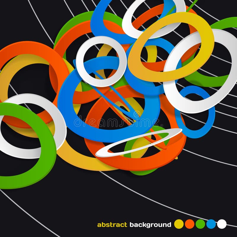 Abstract Background of Colorful Rings in Space Stock Illustration ...